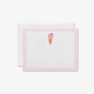 Ice Cream Personalized Stationery | Ice Cream Flat Note Cards | Ice ...