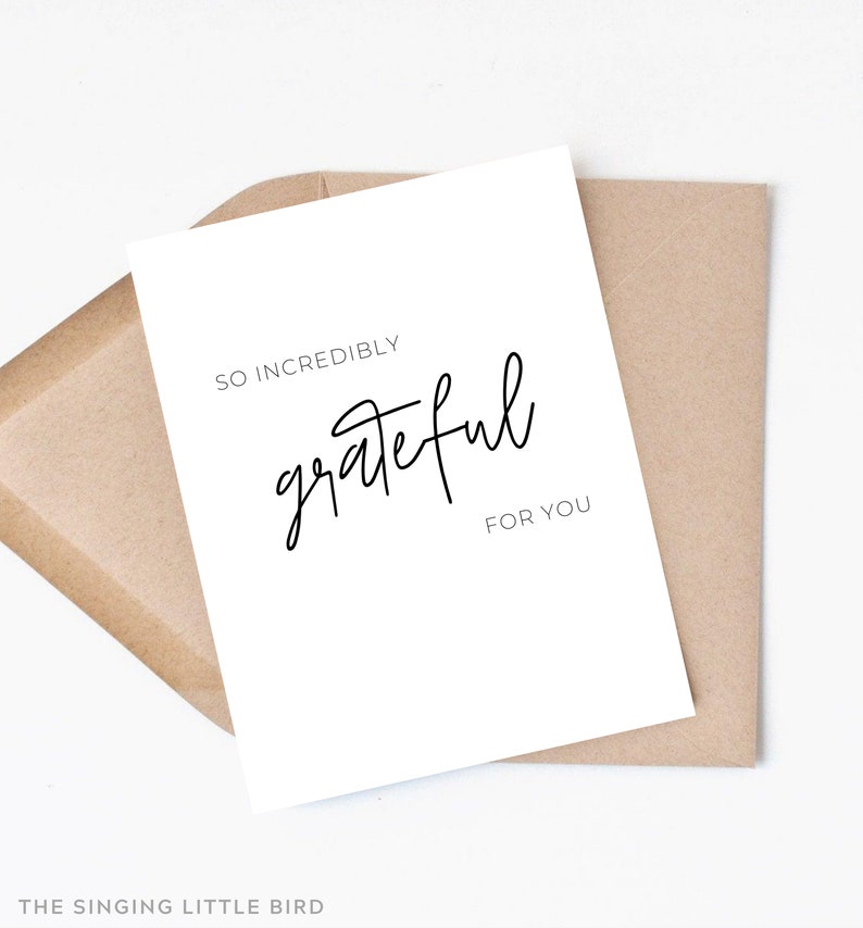 Grateful For You Card / Thank You Card / Thankful For You Card | Etsy