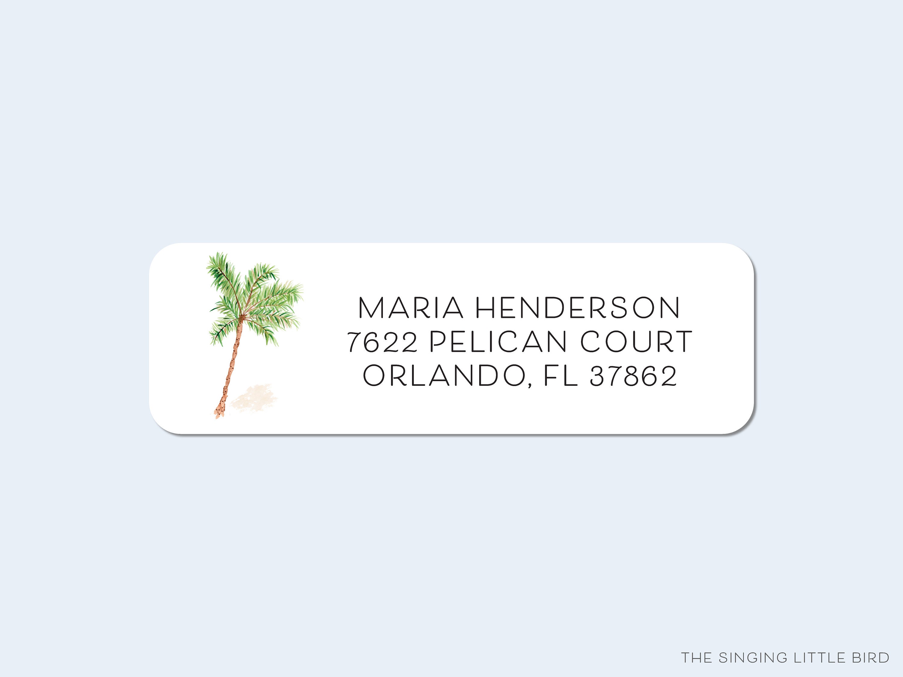 Palm Tree Return Address Labels PRINTED White Matte Address | Etsy