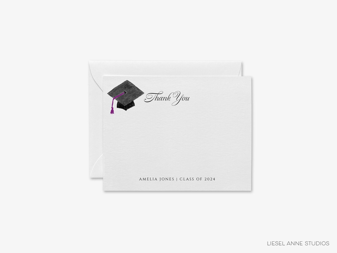 Personalized Graduation Thank You Cards | Stationery | Graduate Thank ...