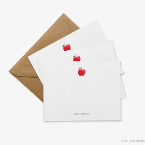 Personalized Teacher Stationery | Apple Thank You Notes - Etsy