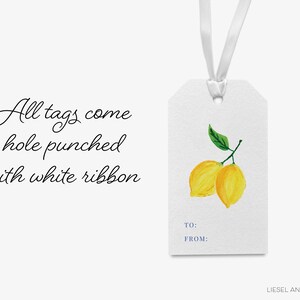 Lemon Gift Tags [sets of 8] | Lemon Lover Tag | Citrus Tag | Watercolor ...