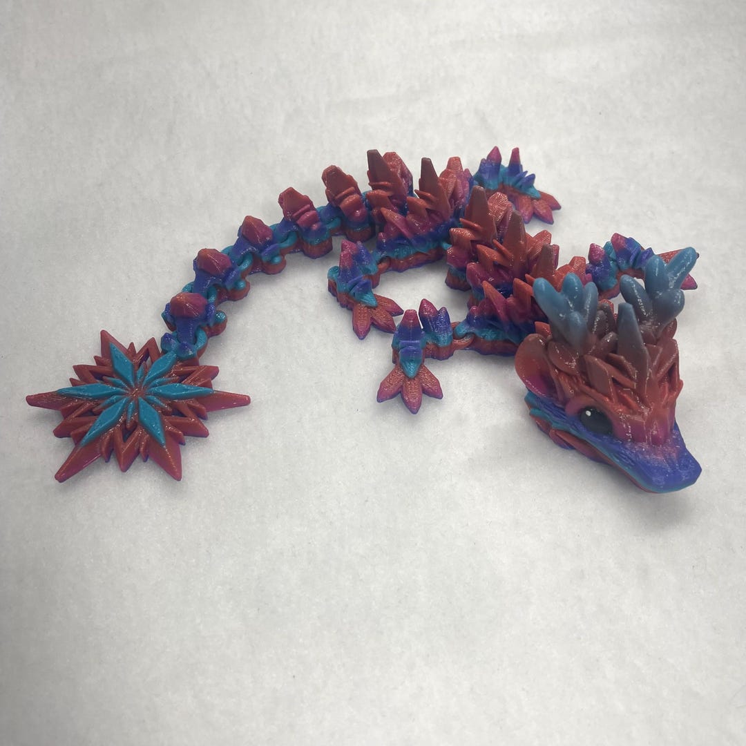 Baby Winter Dragon Snowflake Tail Rainbow Articulated 3D Print 9” - Etsy