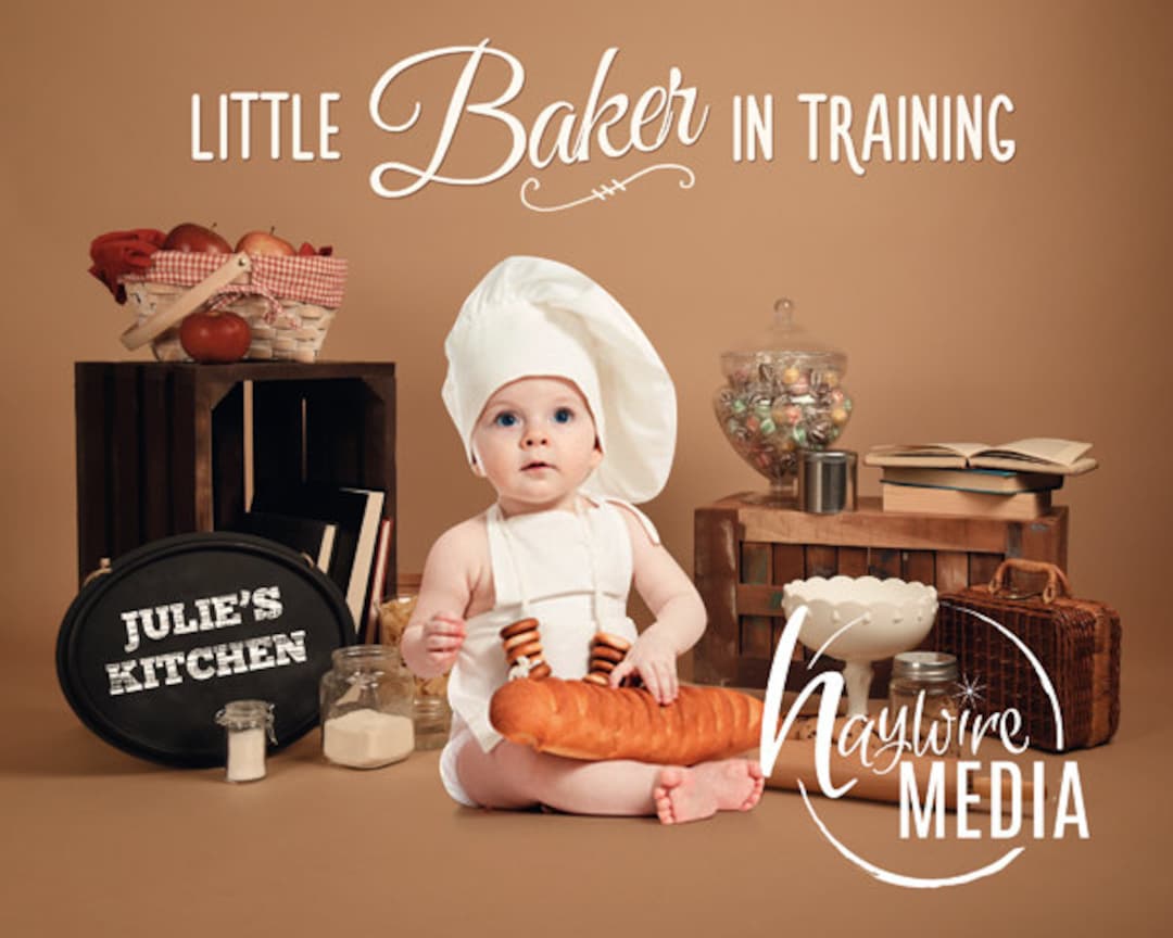 Studio Baby Child Toddler Chef Bakery Kitchen Cooking Scene Photo ...