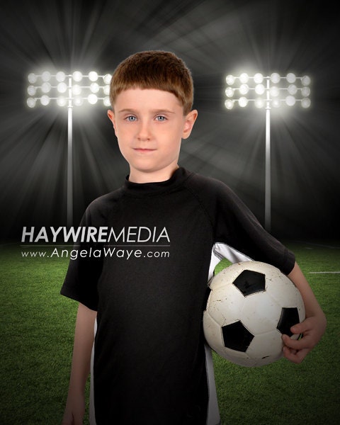 Football Soccer Digital Backdrop With Stadium Lights for a - Etsy Israel