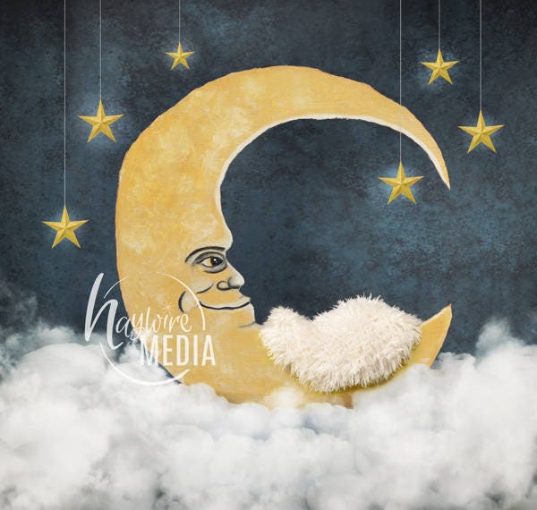 Newborn, Baby, Toddler, Child, Moon Face With Clouds in Sky Photography ...