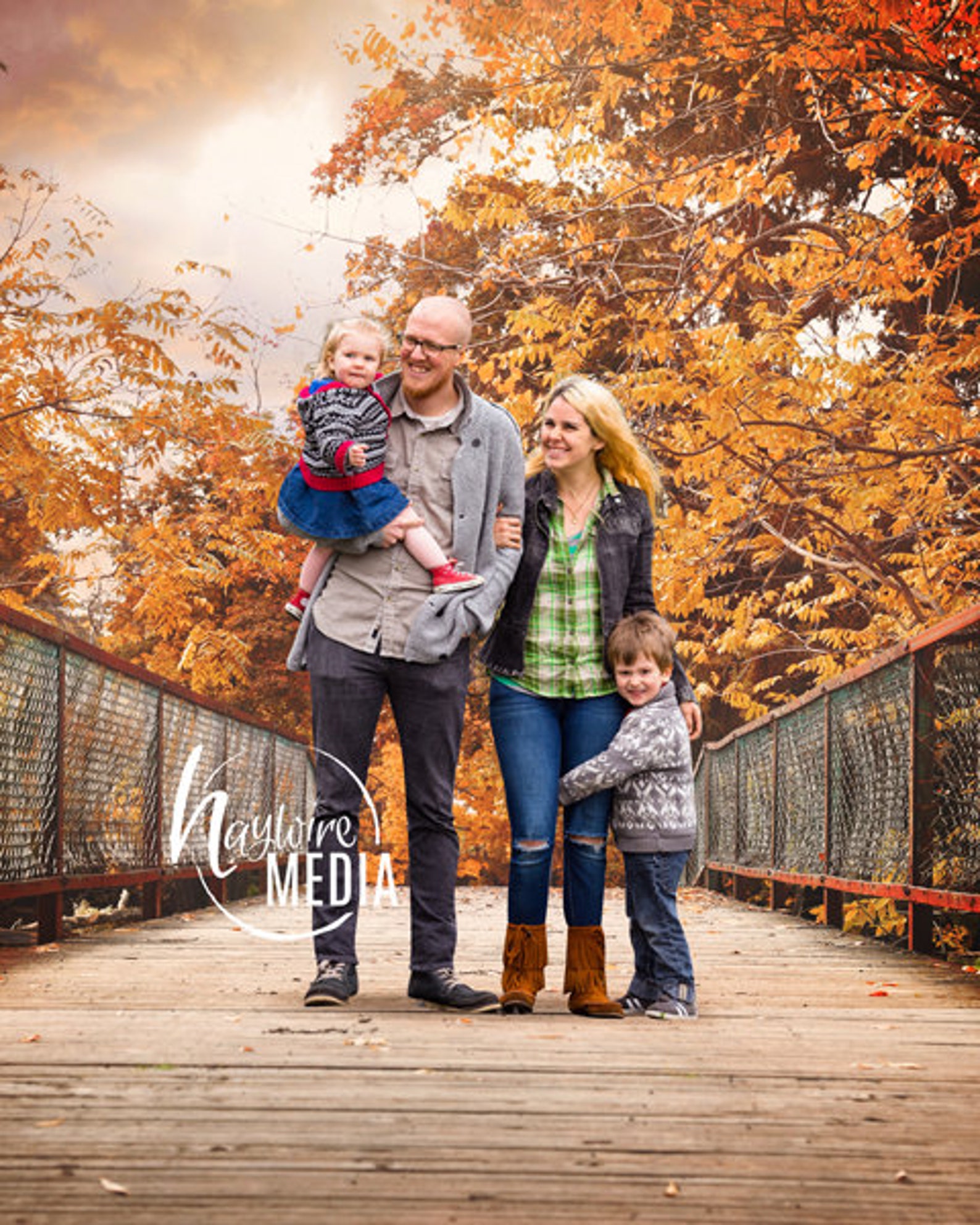 Family or Child Outdoor Fall Nature Wooden Bridge Backdrop | Etsy