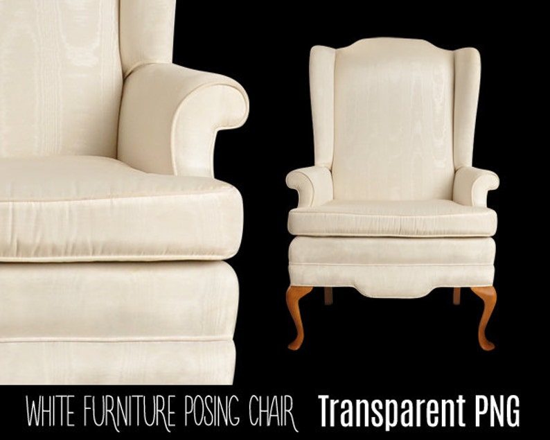White Digital Elegant Chair Transparent PNG Prop to Add to - Etsy