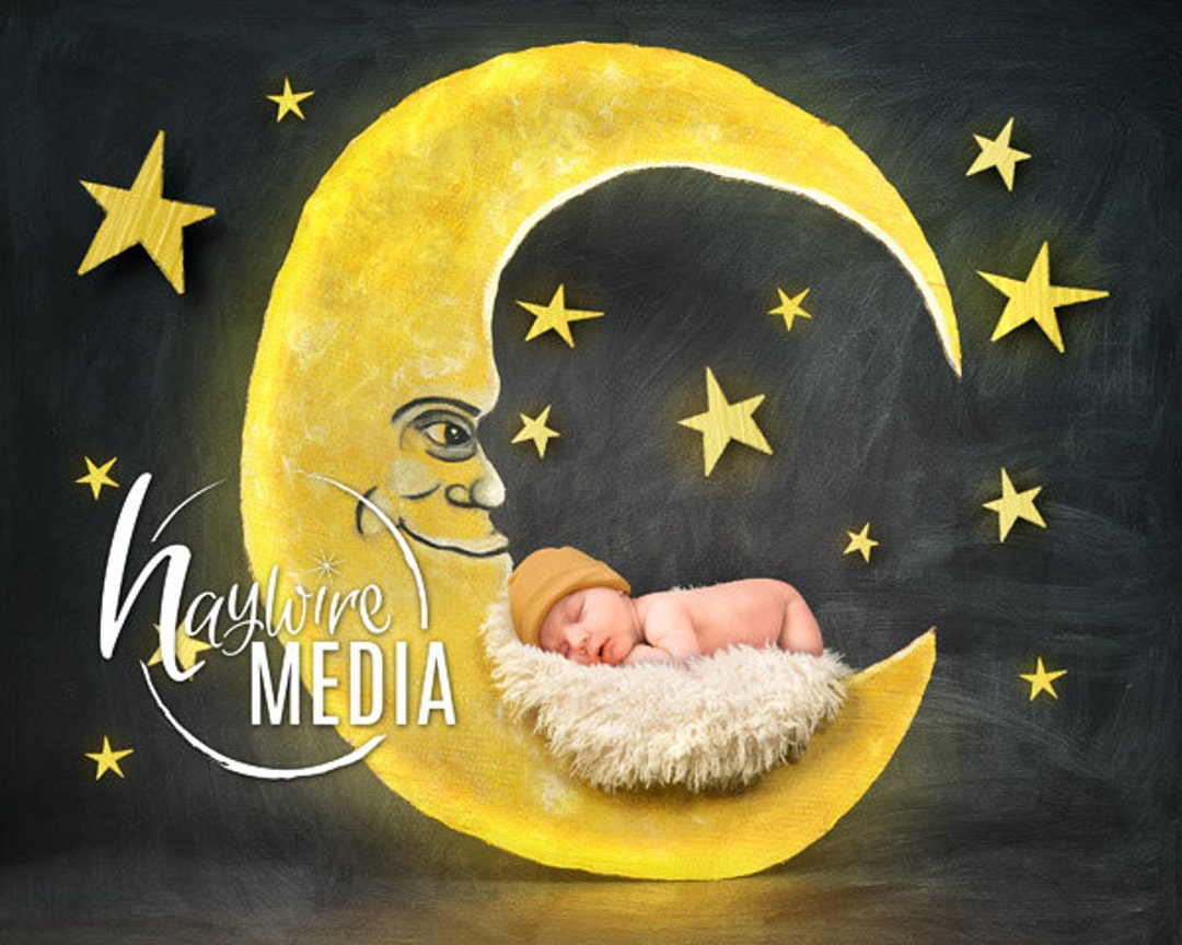 Newborn, Baby, Toddler, Child, Moon Photography Digital Backdrop Prop ...