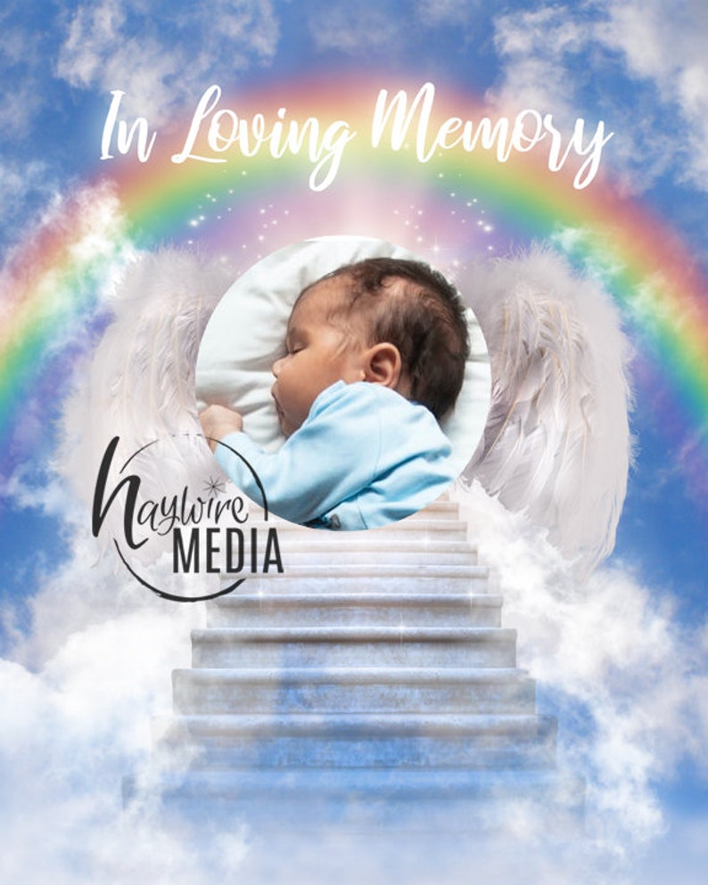 RIP Memorial Angel Wings Photo Template Pet Loss Infant - Etsy Canada
