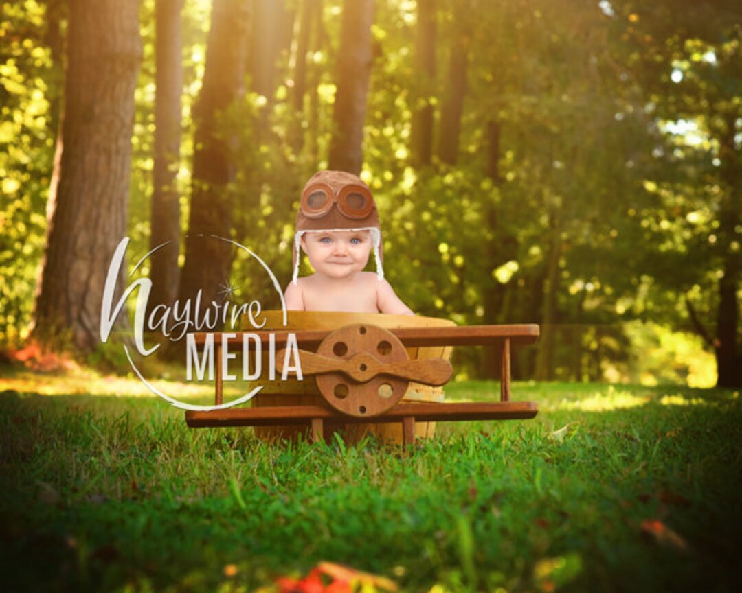 Baby, Child Flying Airplane Pilot Photo Backdrop in Woods - PNG Coverup ...
