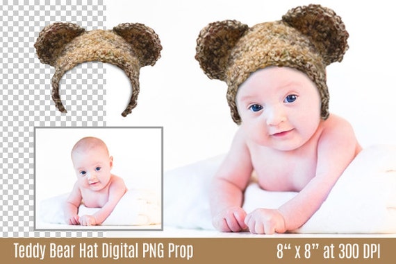 Newborn Baby Toddler Child Teddy Bear Hat Transparent PNG | Etsy