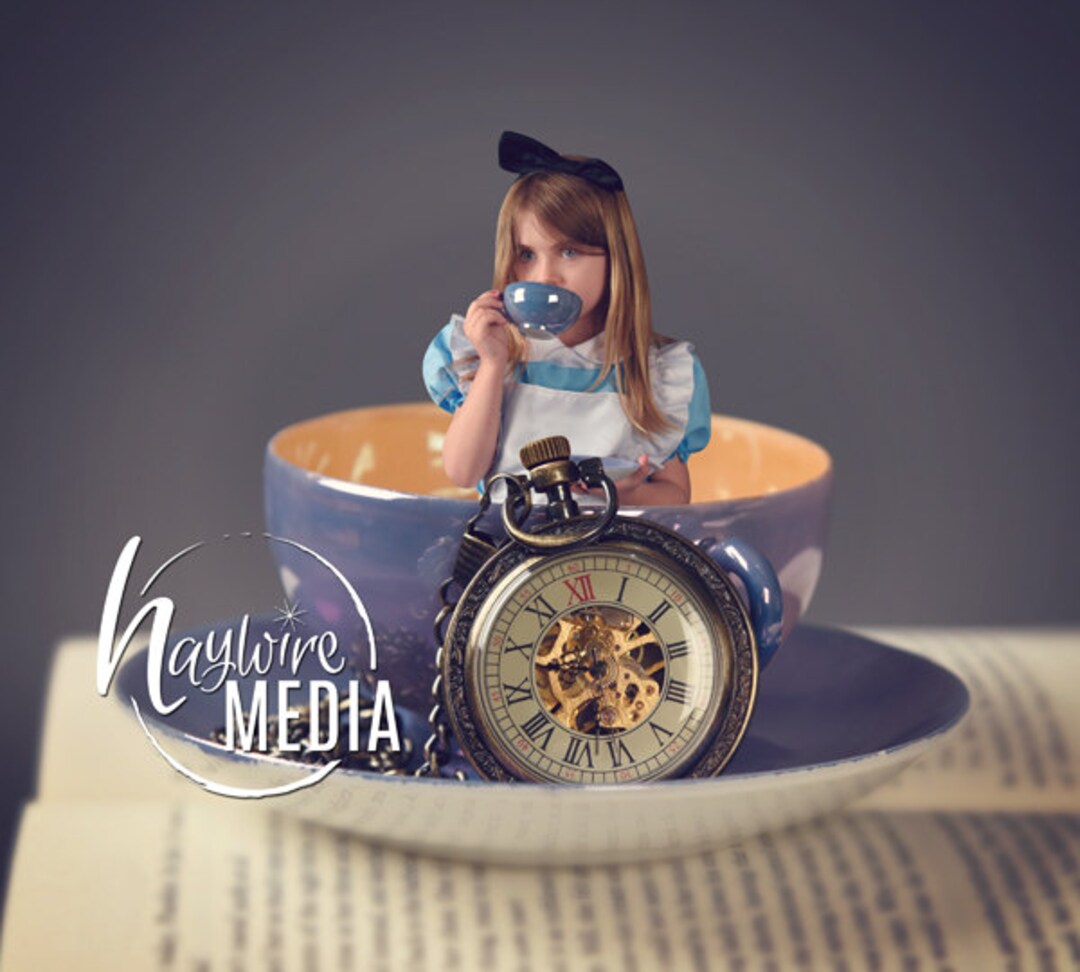 Alice in Wonderland Teacup Photography Digital Backdrop (PNG Coverup ...