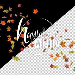 2 PNG Versions of Fall Leaves Falling on a Transparent Digital ...