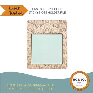 Fan Wave Pattern Sticky Note Holder SVG Template for You to Personalize ...