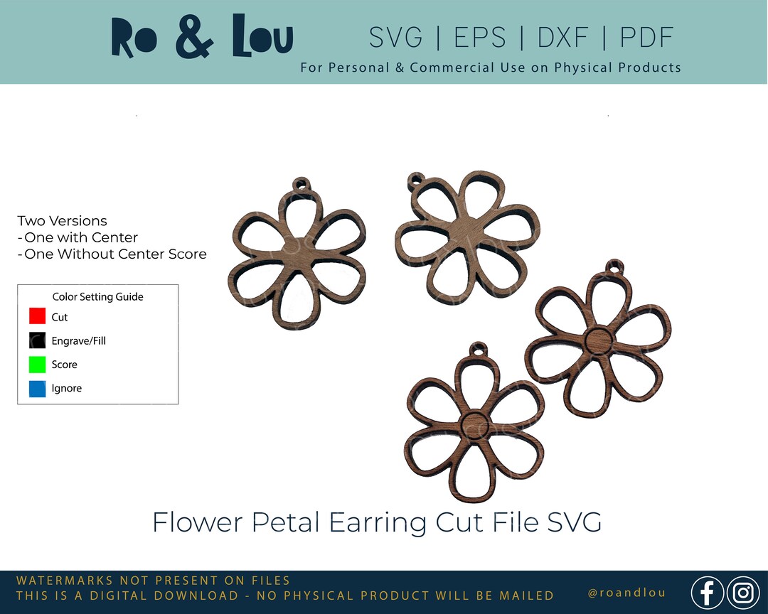 Daisy Flower Earrings SVG Floral Earrings to Cut on Your Glowforge or ...