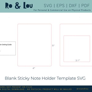 Blank Sticky Note Holder SVG Template for You to Personalize Office ...