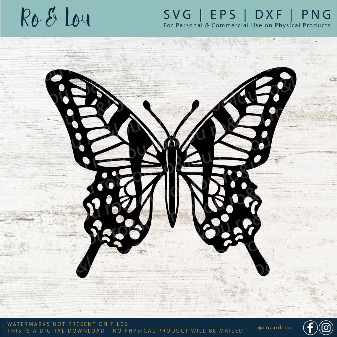 Swallowtail Butterfly Outline SVG Digital Download - Butterfly Design ...