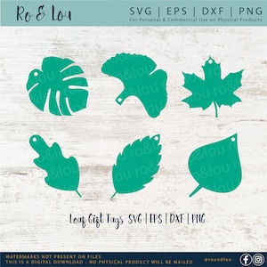 Leaf Gift Tags SVG Digital Download - Gift Tag SVG, Gardening Gift Tags ...