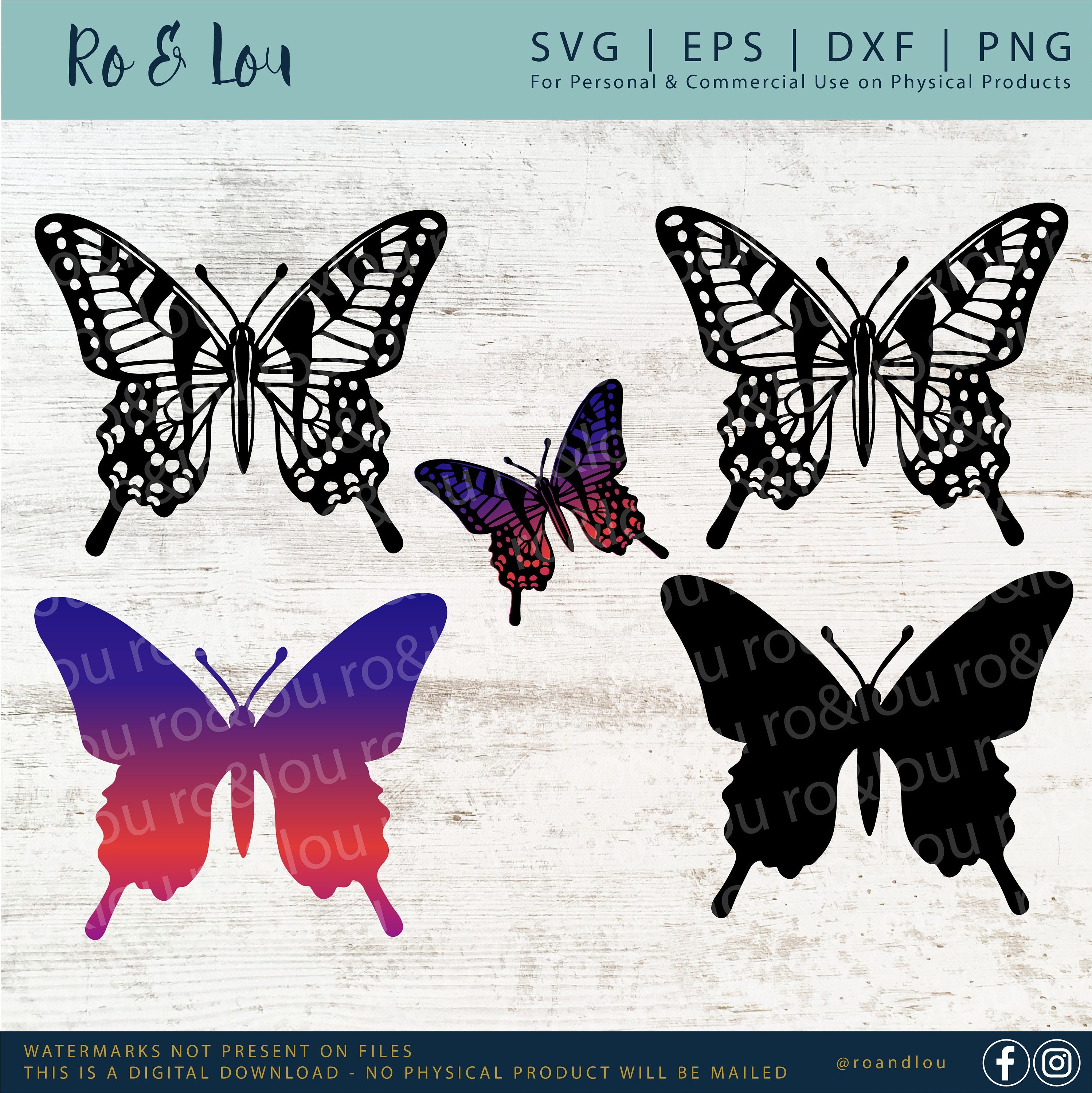 Layered Butterfly SVG, Layered Butterfly Cricut SVG Files, Butterfly ...