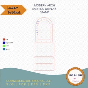 Earring Display Stand SVG, Modern Arch Earring Stand, Arch Earring ...