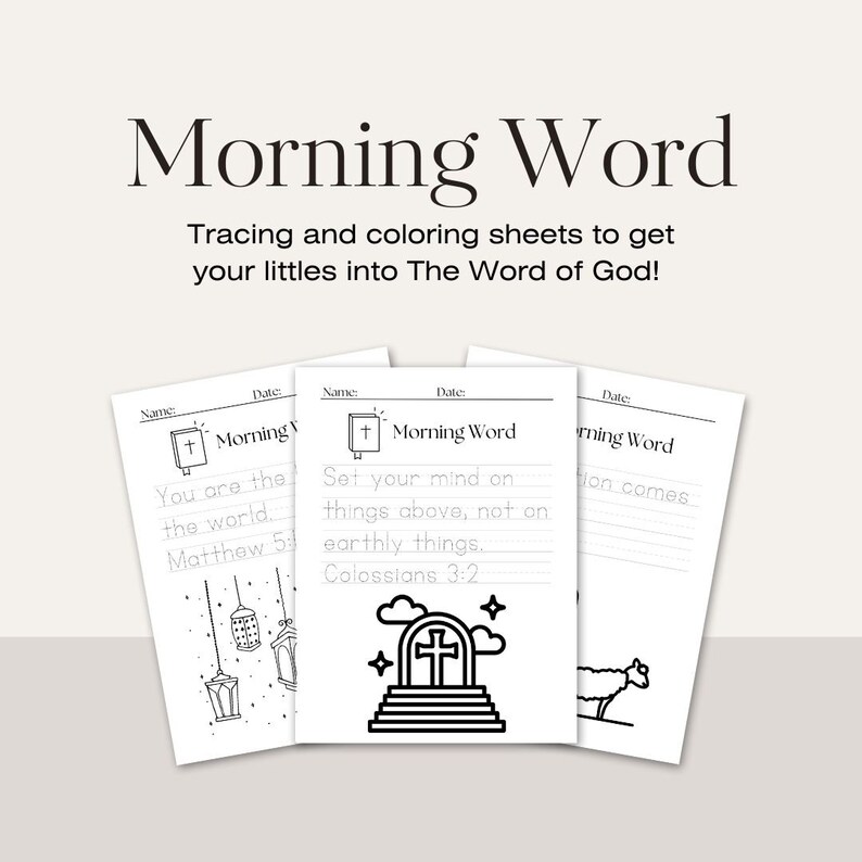 Scripture Tracing and Coloring, Morning Work, Bible Verse Work, Memory ...