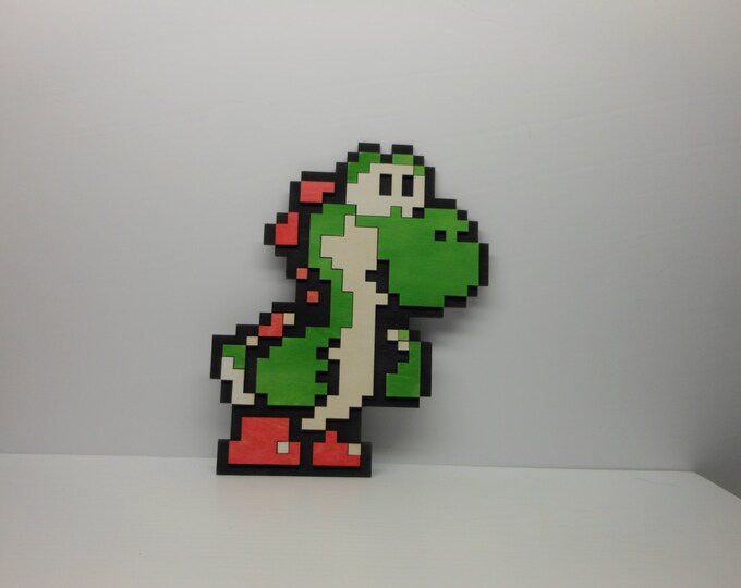 8 Bit Yoshi From Super Mario World and Mario Kart Wall Art Video Game ...