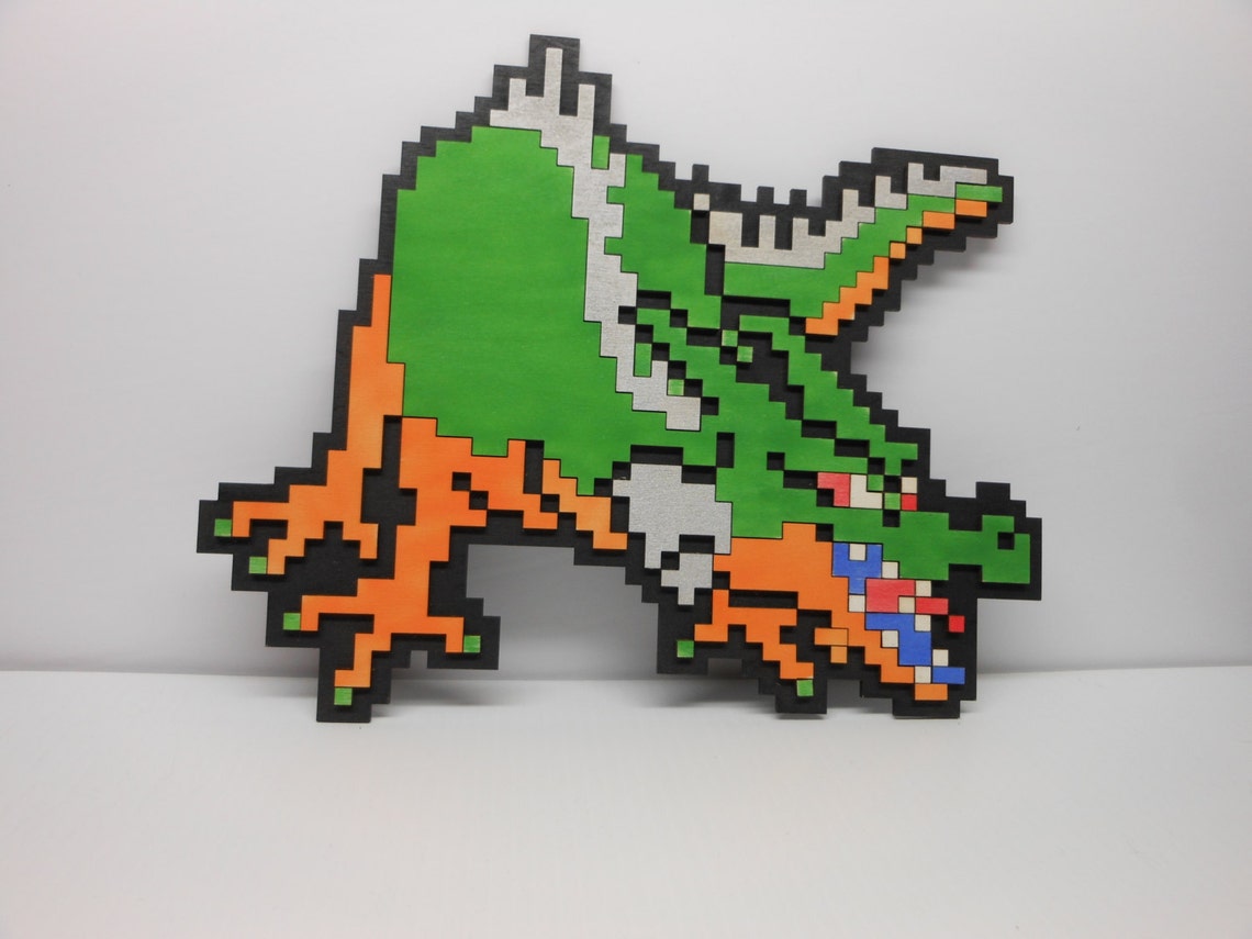 8 Bit Green Dragon from Dragon Warrior Dragon Quest Square | Etsy