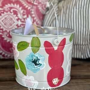 Customized Easter Bucket, Hand Painted Easter Bucket, Painted Easter ...