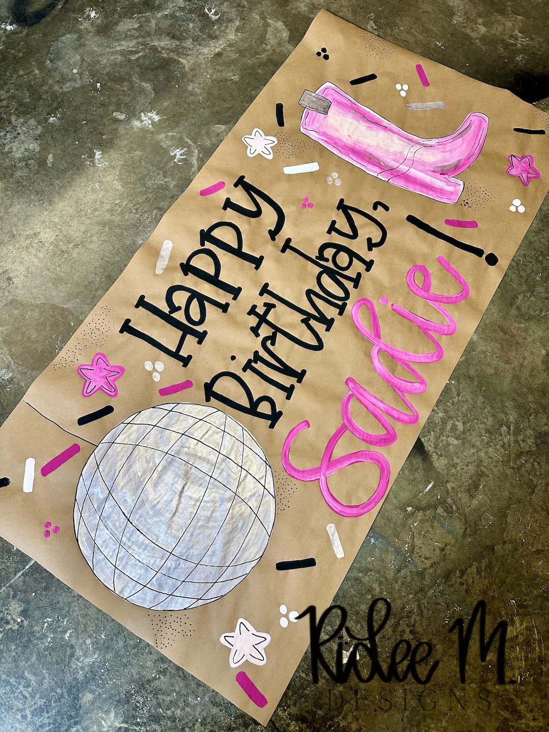 Custom Event Banner, Kraft Paper Banner, Baby Shower Banner, Birthday ...