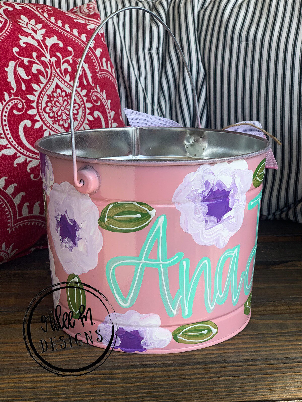 Customized Easter Bucket, Hand Painted Easter Bucket, Painted Easter ...