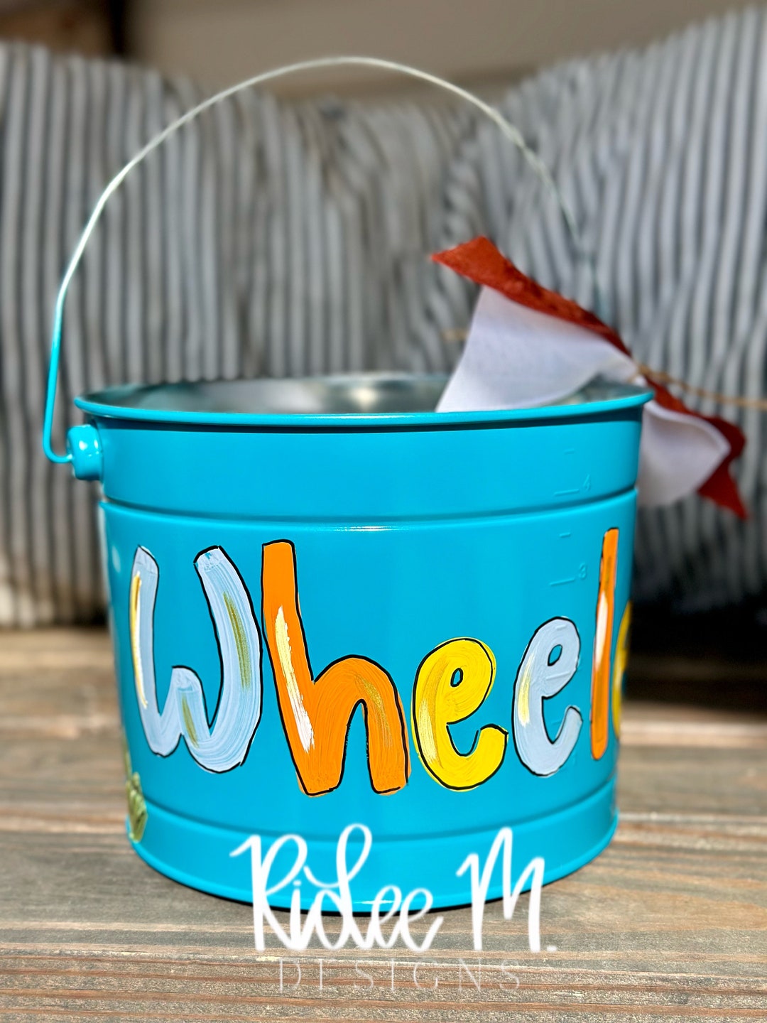 Customized Easter Bucket, Hand Painted Easter Bucket, Painted Easter ...