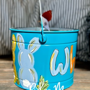Customized Easter Bucket, Hand Painted Easter Bucket, Painted Easter ...