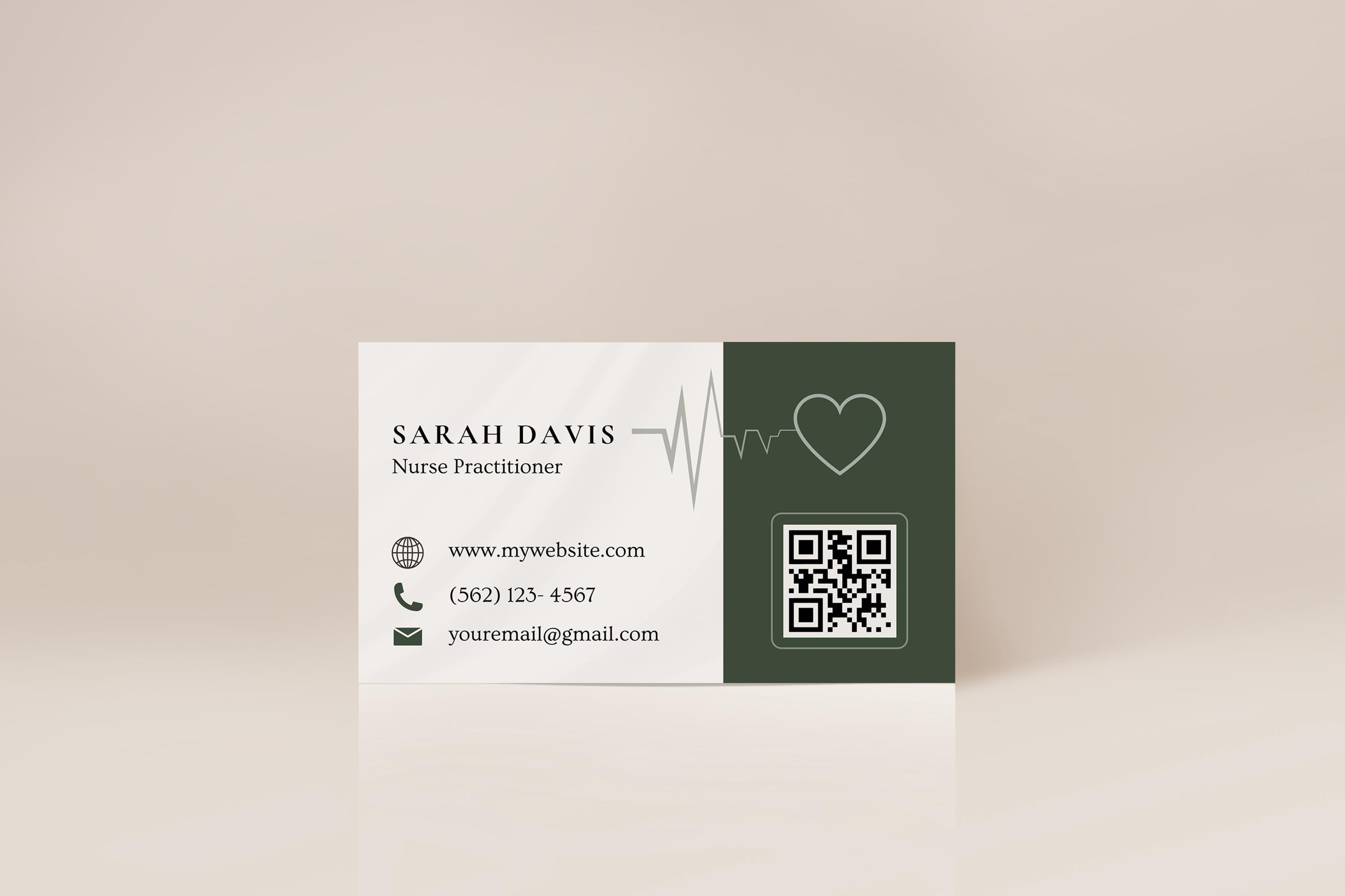 Home Health Business Card QR Code Editable Template - Digital Canva ...