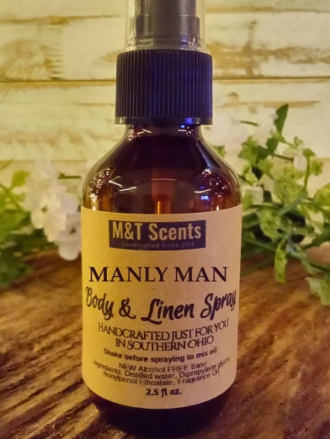 MANLY MAN Body Spray 2.5oz Bottle, Rose, Frankincense and Myrrh ...