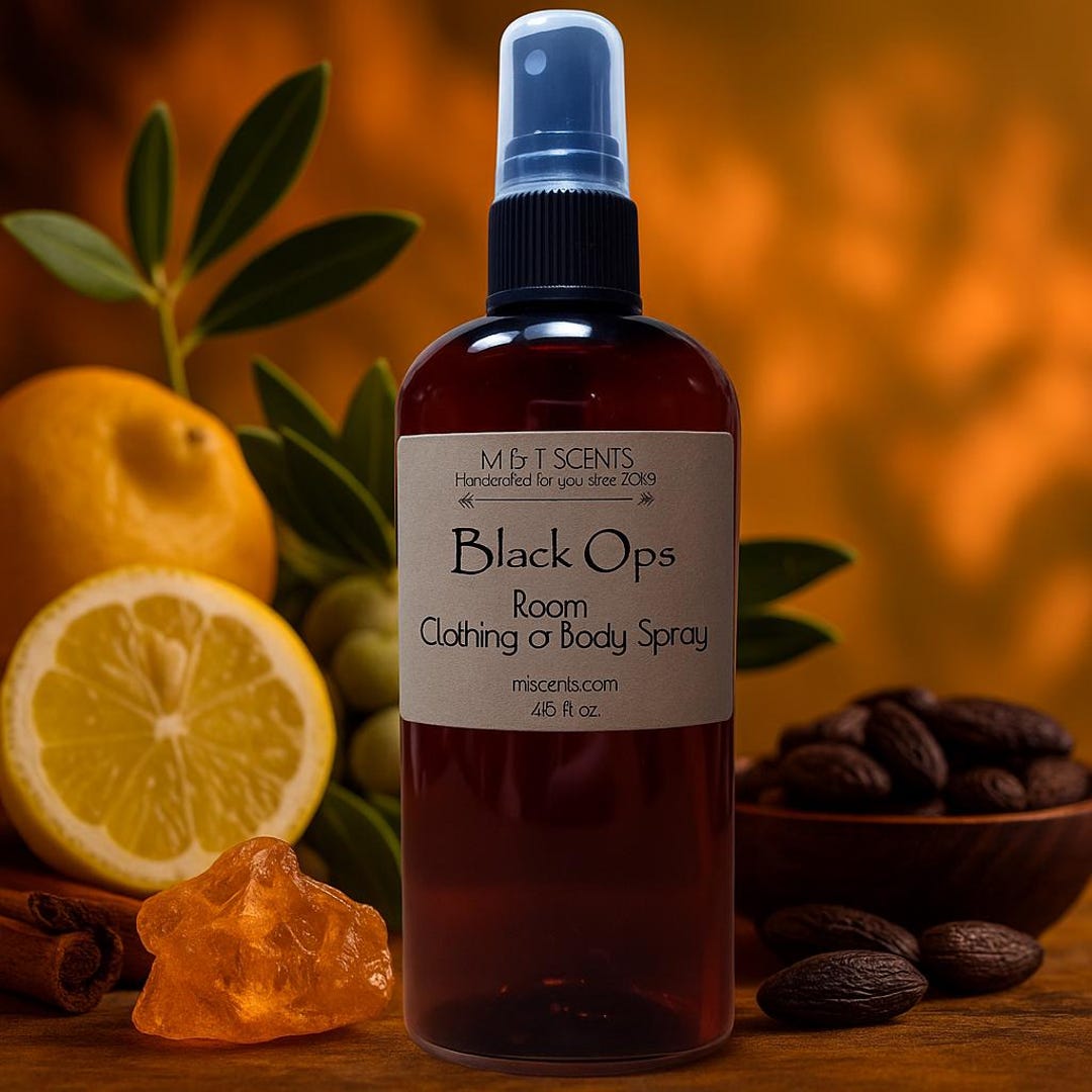 Black Ops Room and Clothing Spray Bergamot Lemon Amber Tonka Masculine ...