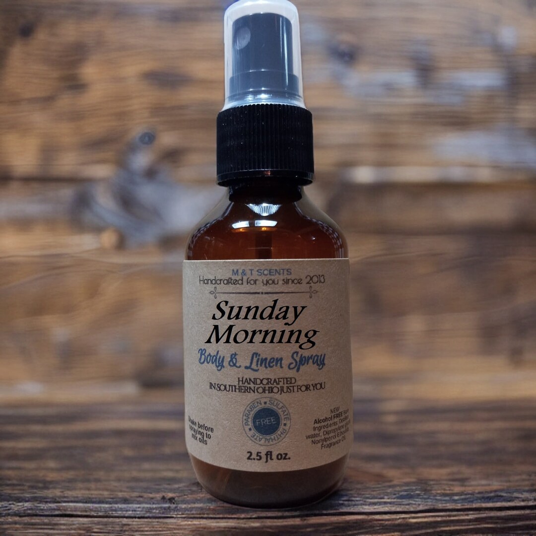 SUNDAY MORNING Scented Body Spray 2.5oz, Blend of Bacon, Sweet Cinnamon ...