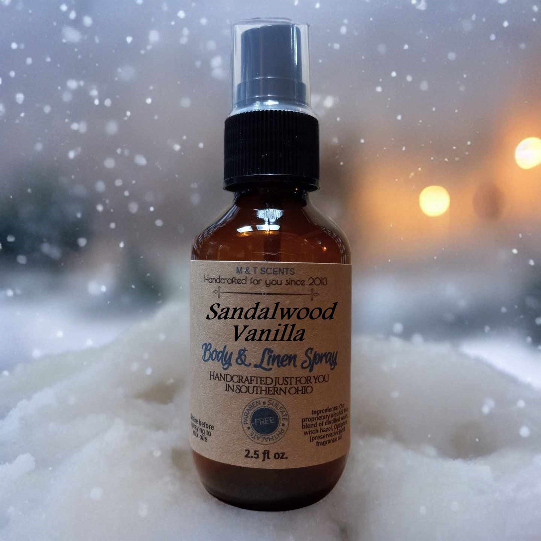 SANDALWOOD VANILLA Body and Linen Spray Blend of Rich Vanilla, and ...