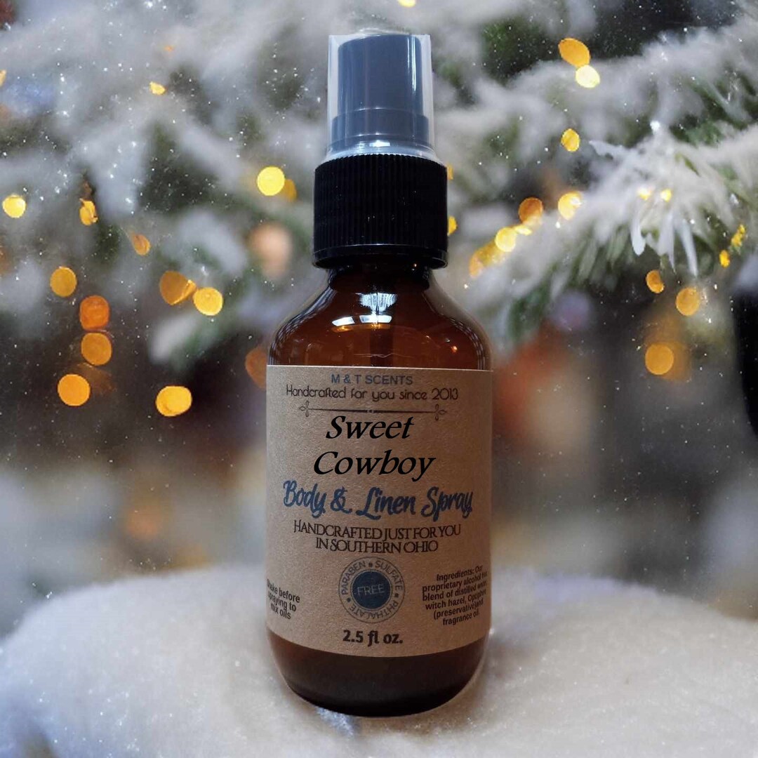 SWEET COWBOY Scented Body Spray 2.5oz Blend of Aromatic Leather and ...