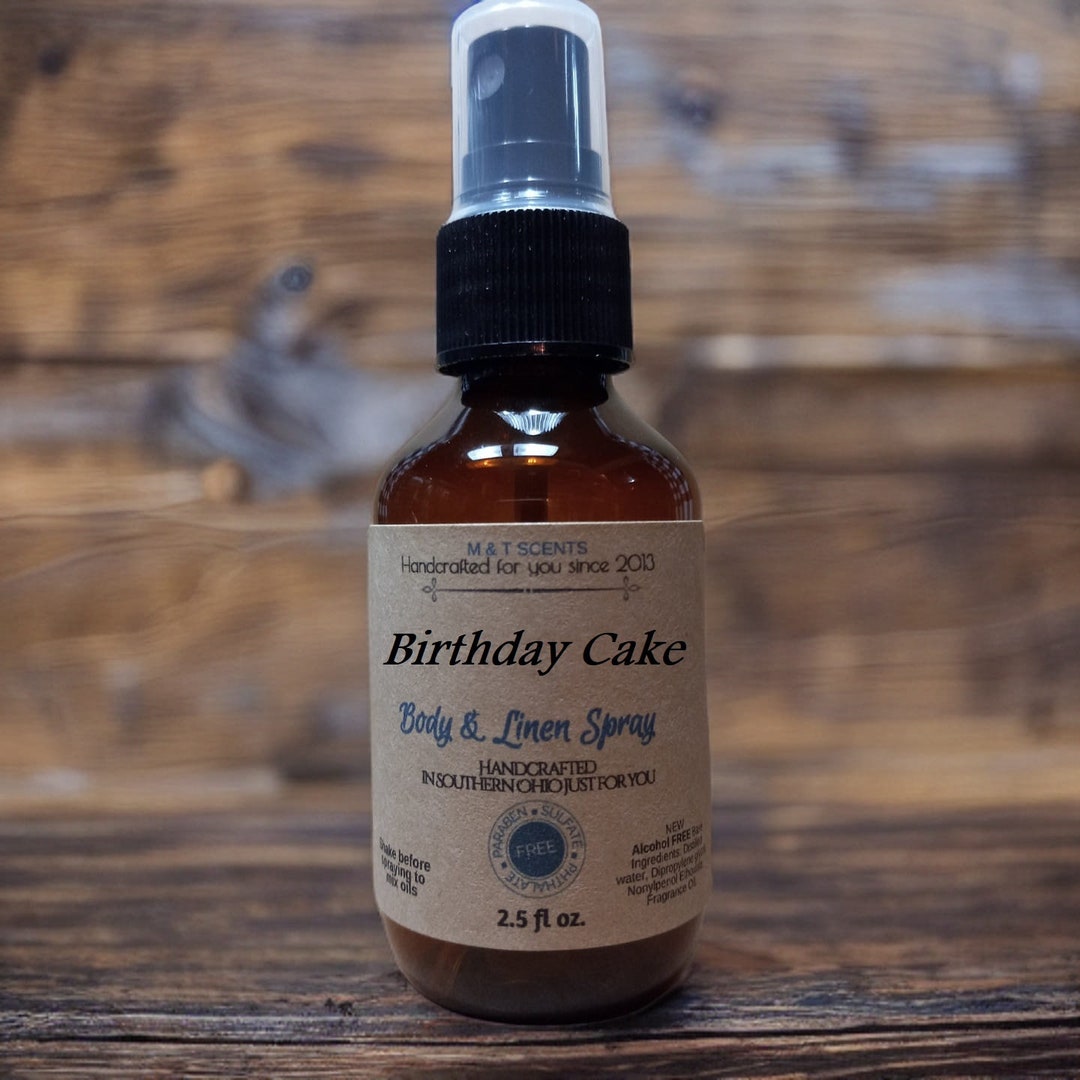 BIRTHDAY CAKE Body & Linen Spray 2.5oz Bottle Made Just for You, Hand ...