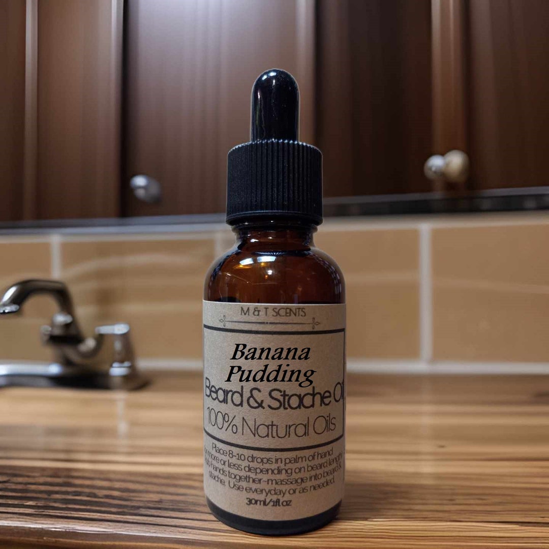 BANANA PUDDING Scented Beard Oil, Mustache Oil 1oz Banana Pudding ...