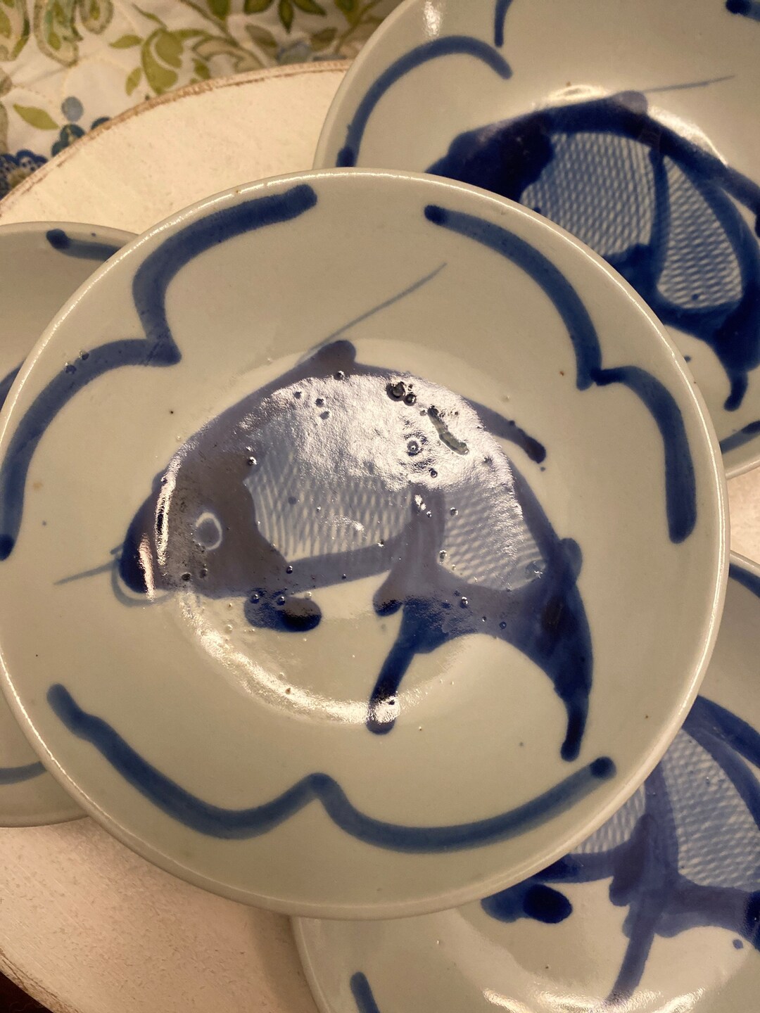 Four Vintage Fish Plates - Etsy