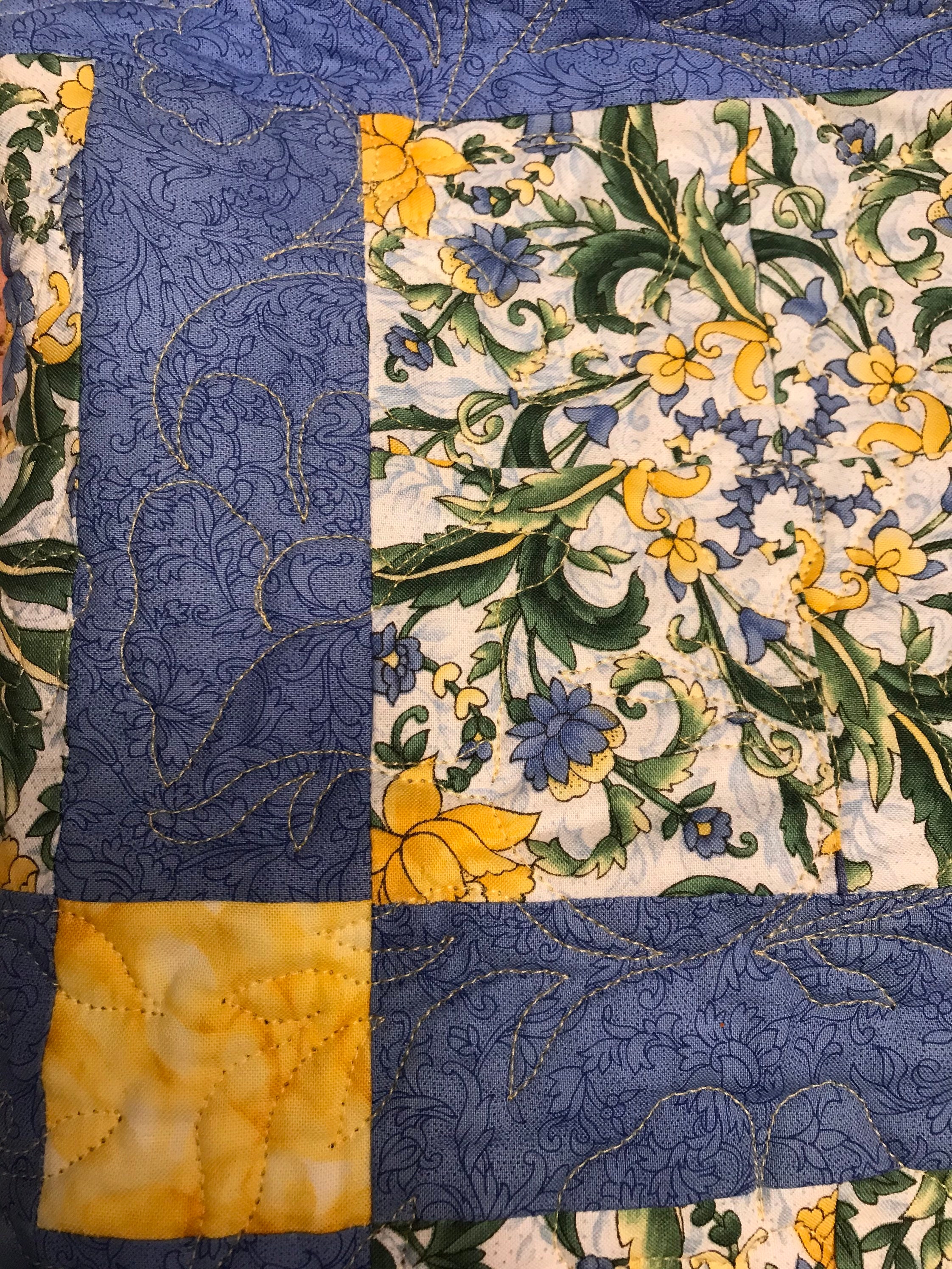 Blue and Yellow Quilt - Etsy