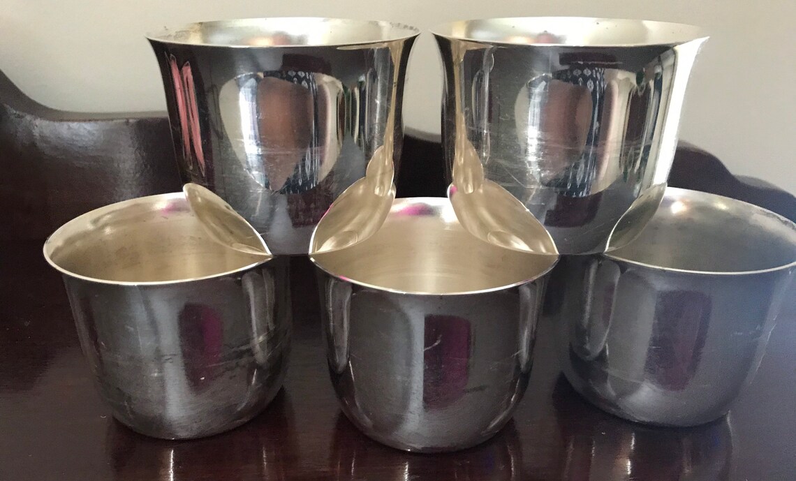 Set of Vintage Sheridan Silverplate Cups - Etsy
