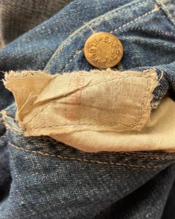 1920s Little Safety Block Denim Overalls - Gem