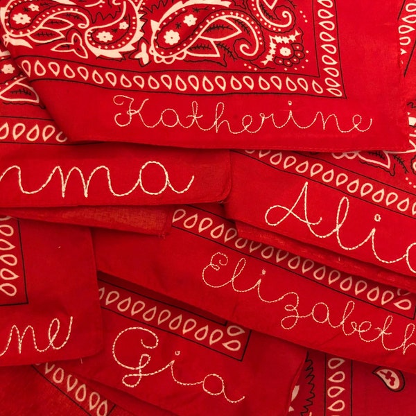 Embroidered Bandana - Etsy