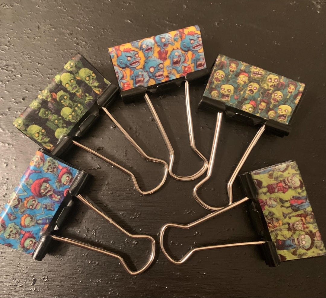 Zombie Apocalypse-set of 5 Medium Binder Clips - Etsy