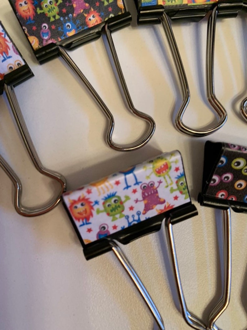 Little Monsters Medium Binder Clips Etsy Little Monsters Medium Binder Clips Etsy