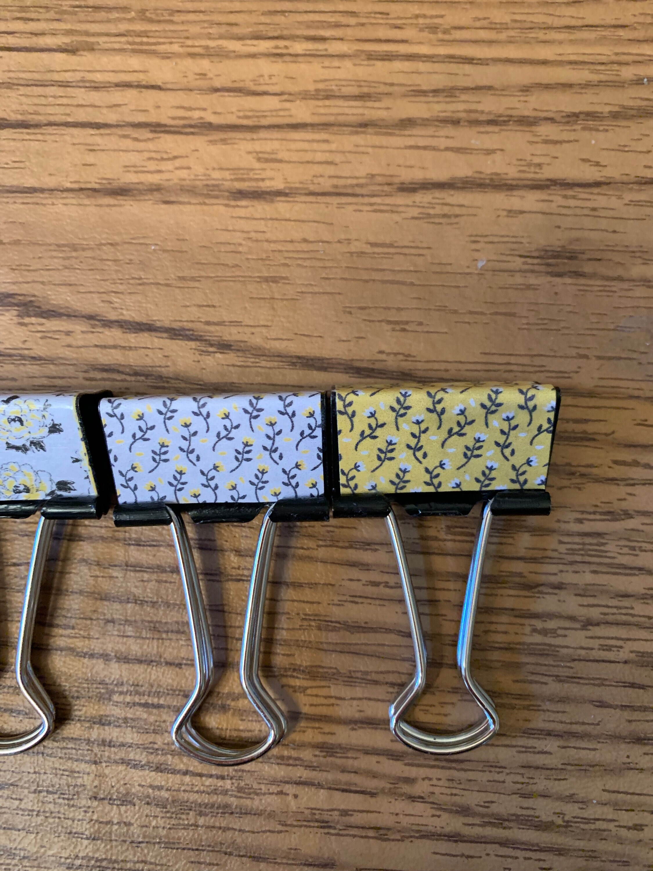 Yellow & White Floral Medium Binder Clips 2.25 per Clip - Etsy