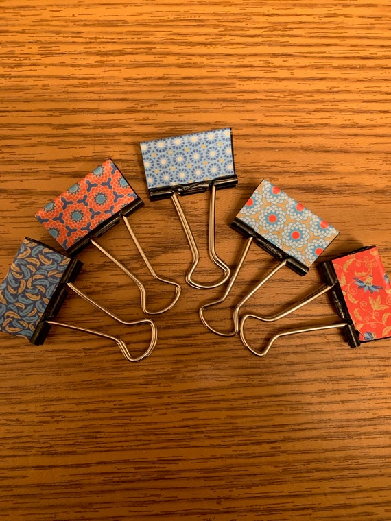 Red gold and blue Medium binder clips 2.25 per clip | Etsy